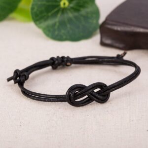 Simple Style Varieties of Irish Love Knot Leather Bracelet Romantic Gift for People (Style 2)