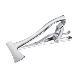 yoursfs axe tie clip for men stainless steel slim tool tie pins and clips one piece white gold plated