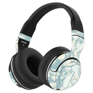 mightyskins skin compatible with skullcandy hesh 2 wireless headphones - blue seashells | protective, durable, and unique vinyl wrap cover | easy to apply, remove, and change styles | made in the usa