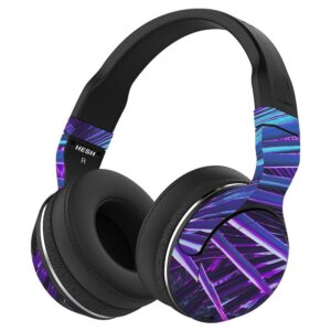 mightyskins skin compatible with skullcandy hesh 2 wireless headphones - neon palms | protective, durable, and unique vinyl wrap cover | easy to apply, remove, and change styles | made in the usa