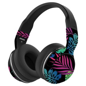 mightyskins skin compatible with skullcandy hesh 2 wireless headphones - neon tropics | protective, durable, and unique vinyl wrap cover | easy to apply, remove, and change styles | made in the usa