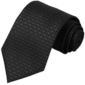 kissties black tie mens checkered necktie wedding ties for men