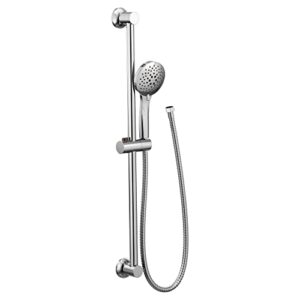 moen chrome eco-performance 5-function handheld shower with 30-inch slide bar and 69-inch hose, 3558ep