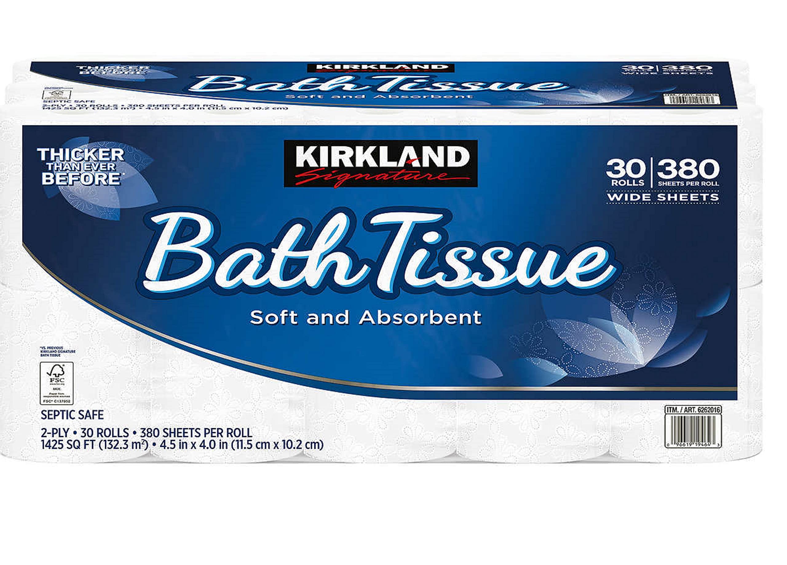 Kirkland Signature Bath Tissue, 2-Ply, 425, 2 Pack (30 count)