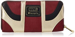 loungefly x marvel iron man cosplay wallet (red/gold, one size)