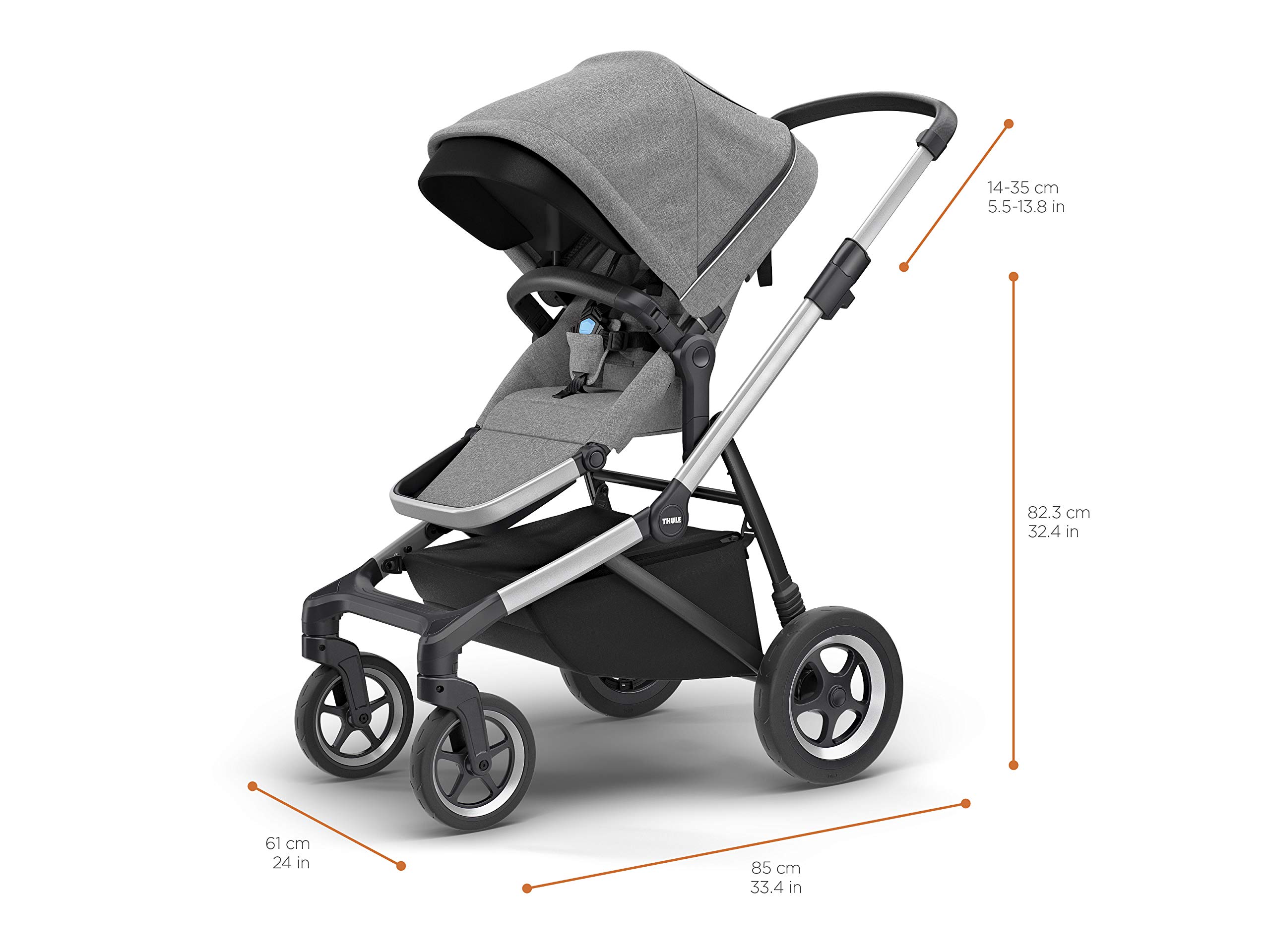 Thule Sleek City Stroller, Grey Melange