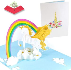 poplife unicorn rainbow pop up card - magical mother's day gift, 3d anniversary pop up, happy birthday card, thank you - for mom, for daughter, for wife, for grandma, for kids, for grandkids