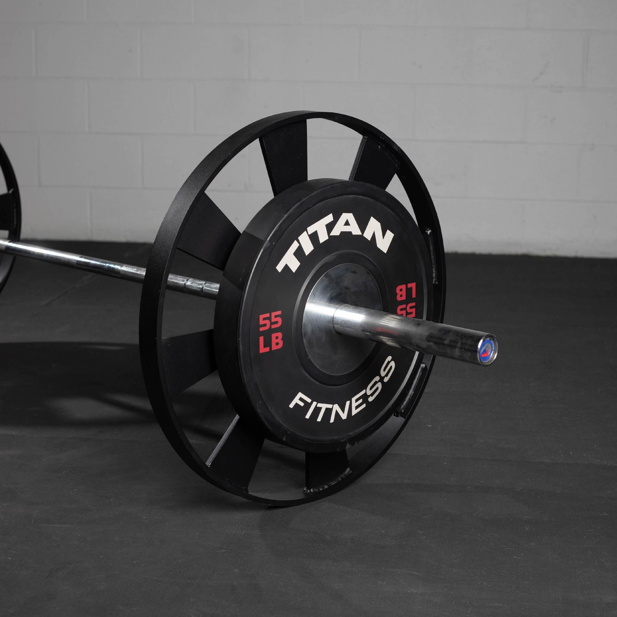 Titan Fitness Wagon Wheel Pulling Blocks, 45 LB Pair, 26-inch Steel Deadlift Pulling Weight Plates