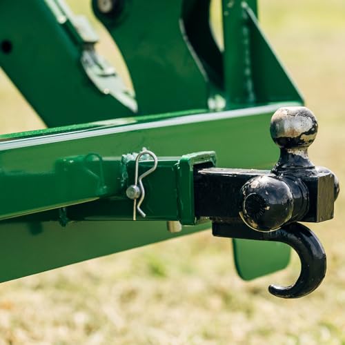 Titan Attachments Receiver Mount Plate Fits Front Loader Hook and Pin Connection, 2" Receiver Hitch, 3000 LB Weight Capacity, Green Finish Steel Mount Plate Adapter