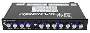 rockville r7eq 1/2 din 7 band car audio equalizer eq w/front, rear + sub output