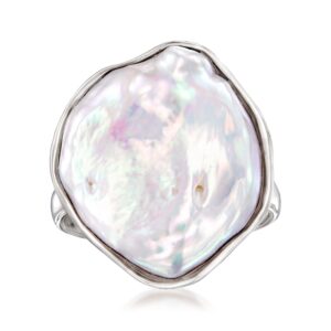 ross-simons 20x16mm cultured keshi pearl ring in sterling silver. size 9