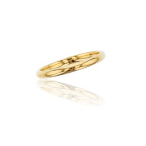 decadence 14k yellow gold 2mm polished plain wedding band, size 10