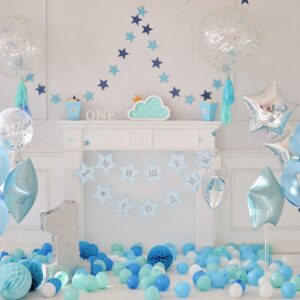 Treasures Gifted Metallic Light Blue Balloons - Baby Blue Balloons, Pastel Blue Balloons 12 Inch - Pastel Latex Balloons, Dusty Blue Balloons - Sky Blue Balloons - Metallic Blue Balloons 72