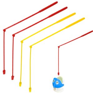 haktoys replacement fishing poles kit rods set (pack of 4) non-magnetic poles works fishing games and other compatible fishing board games