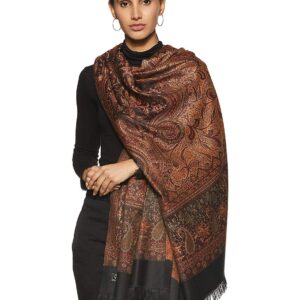 Weavers Villa Women's Pashmina Wool Blend Indian Handicraft Woven Shawls, Scarf, Wraps [Large Size: 40" X 80"]