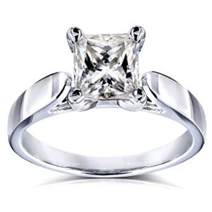 kobelli princess moissanite solitaire peg head cathedral engagement ring 7/8 carat 14k white gold, 7