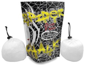 spider chalk refillable climbing chalk ball 2-pack, 3oz each - lab-grade premium chalk for powerlifting, weightlifting, extra large 3oz gym chalk sock for improved grip