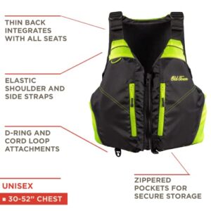 Old Town Canoes & Kayaks Riverstream Unisex Life Jacket (Black Hivis), Universal