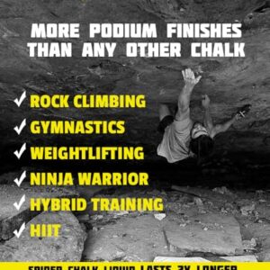 SPIDER CHALK Extreme Grip No Mess Weightlifting Liquid Chalk Made in The USA - Lab-Grade for Powerlifting and Gym