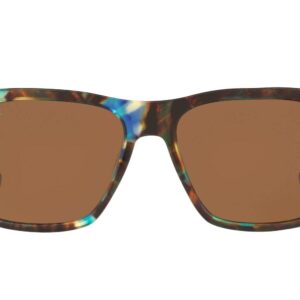 Costa Del Mar Mens Aransas Round Sunglasses, Shiny Ocean Tortoise/Copper Polarized-580G, 58 mm