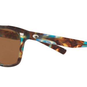 Costa Del Mar Mens Aransas Round Sunglasses, Shiny Ocean Tortoise/Copper Polarized-580G, 58 mm