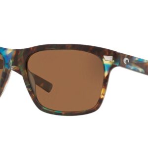 Costa Del Mar Mens Aransas Round Sunglasses, Shiny Ocean Tortoise/Copper Polarized-580G, 58 mm