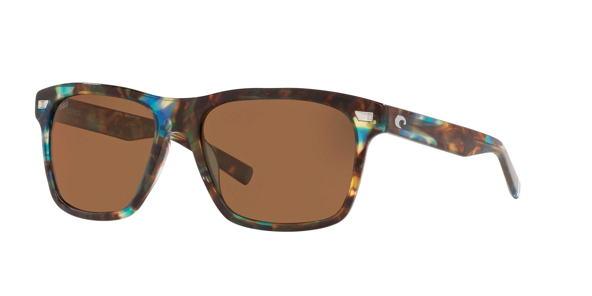 Costa Del Mar Mens Aransas Round Sunglasses, Shiny Ocean Tortoise/Copper Polarized-580G, 58 mm