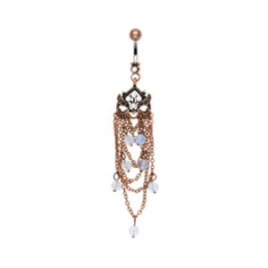 covet jewelry vintage chandelier navel ring with opal beads