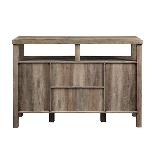 Walker Edison Tall Wood Universal TV Stand with Open Storage For TV's up to 58" Flat Screen Living Room Storage Entertainment Center, 52 Inch, Grey