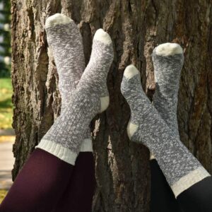 Maggie's Organic Natural Cotton Ragg Purple Socks for Men & Women - One Pair Large Size Purple 10-13