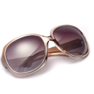 akoada polarized sunglasses for women, uv400 lens sunglasses for female fashionwear pop polarized sun eye glass(champagne)