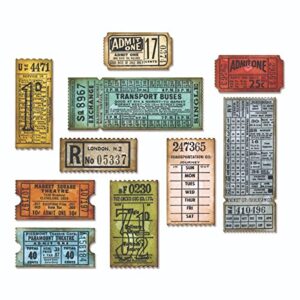 sizzix, multi color, thinlits die set , ticket booth by tim holtz, 6 pack, one size