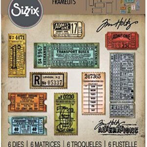 Sizzix, Multi Color, Thinlits Die Set , Ticket Booth by Tim Holtz, 6 Pack, One Size