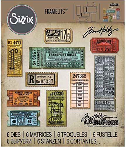 Sizzix, Multi Color, Thinlits Die Set , Ticket Booth by Tim Holtz, 6 Pack, One Size