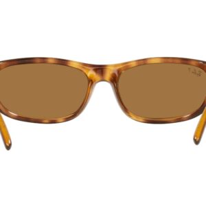 Ray-Ban Men's RB4033 Predator Rectangular Sunglasses, Havana/Polarized Brown, 60 mm