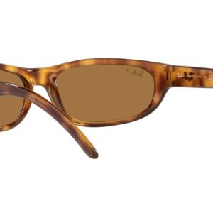 Ray-Ban Men's RB4033 Predator Rectangular Sunglasses, Havana/Polarized Brown, 60 mm