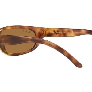 Ray-Ban Men's RB4033 Predator Rectangular Sunglasses, Havana/Polarized Brown, 60 mm