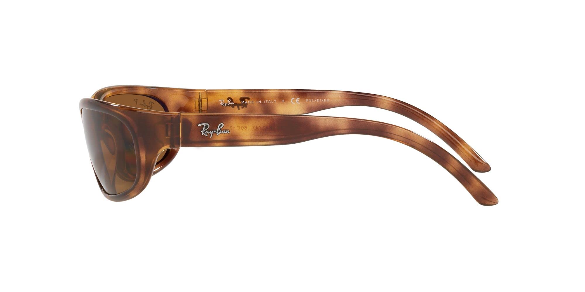 Ray-Ban Men's RB4033 Predator Rectangular Sunglasses, Havana/Polarized Brown, 60 mm