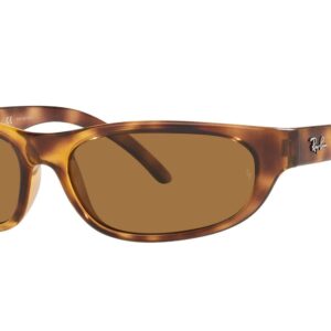 Ray-Ban Men's RB4033 Predator Rectangular Sunglasses, Havana/Polarized Brown, 60 mm