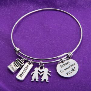 SEIRAA School Counselor Gift Teacher Bracelet End of Year Gift For Teacher Graduation Jewelry Principal Gift (School counselor bracelet)