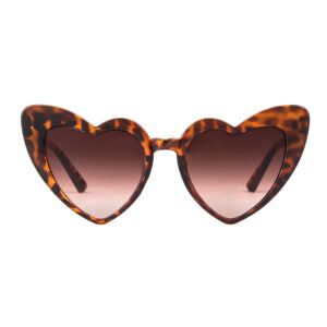 gifiore heart sunglasses vintage retro oversized cat eye heart shaped sun glasses (tortoise shell frame)