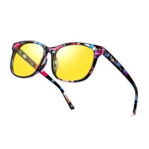 night vision driving glasses polarized anti-glare clear sun glasses men & women fashion(floral)