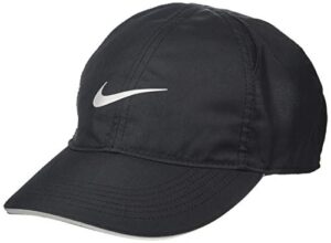 nike women's featherlight running cap, black, misc