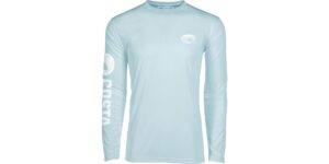 costa del mar tech crew performance long sleeve shirt, arctic blue, large