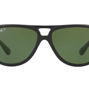 Ray-Ban RB4162 Aviator Sunglasses, Black/Polarized Green, 59 mm