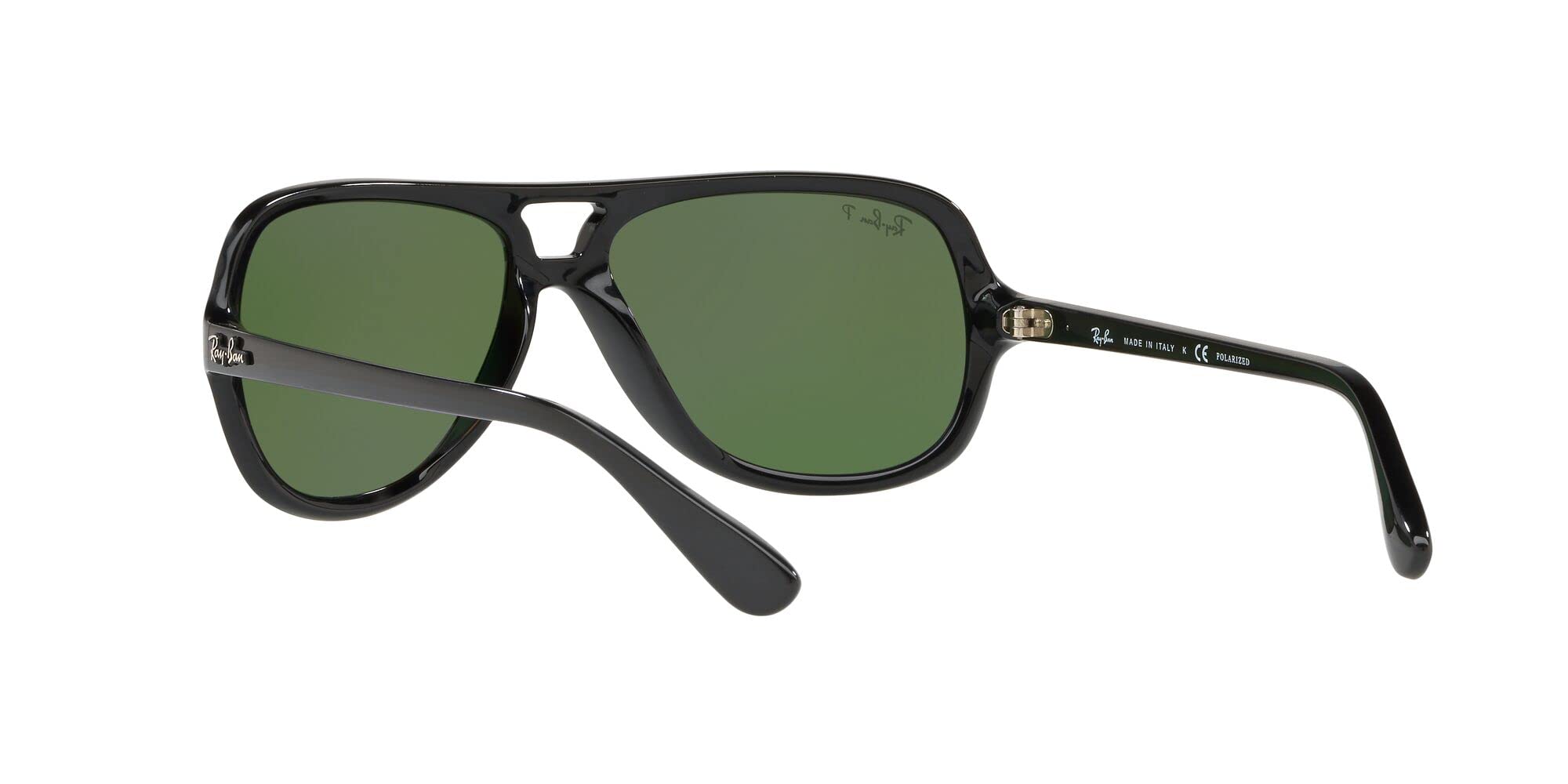 Ray-Ban RB4162 Aviator Sunglasses, Black/Polarized Green, 59 mm