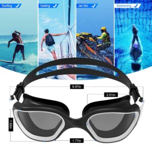 ZIONOR Swim Goggles, Upgraded G1 Polarized Swimming Goggles UV Protection Anti-fog Adjustable Strap for Men Women Adult Indoor or Outdoor (Polarized Smoke Lens)