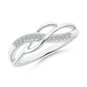 angara natural diamond multi-row ring band in silver (1.1mm diamond, ring size-7) - april birthstone