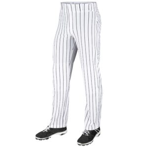 champro men' champro adult pinstripe ob triple crown open bottom baseball pant, white, navy, xx-large us