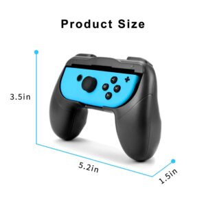 Grip kit for Nintendo Switch Joy-Con Controllers,Hand Grips Compatible with Nintendo Switch OLED Model Controllers,2Pack (Black/Black)